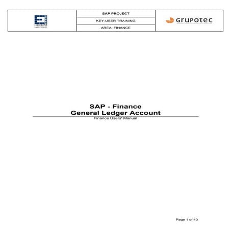 SAP - General Ledger Account | PDF