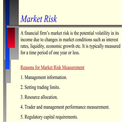 Market risk management for corporate finance | PPT