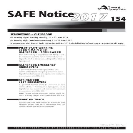 Safe notice 154 | PDF