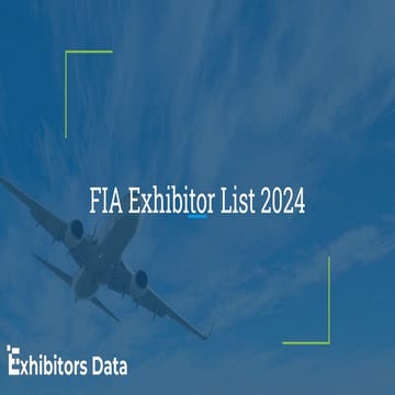 FIA Event Exhibitor Mailing List - Event Data - Exhibitors list | PDF