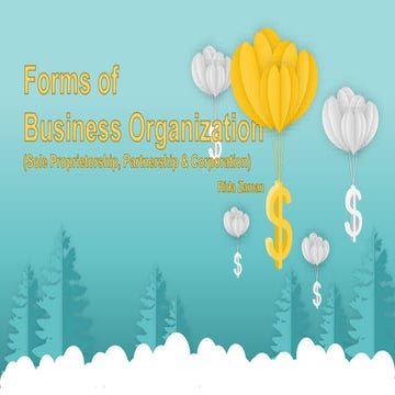 Forms of Business Organization | PPT