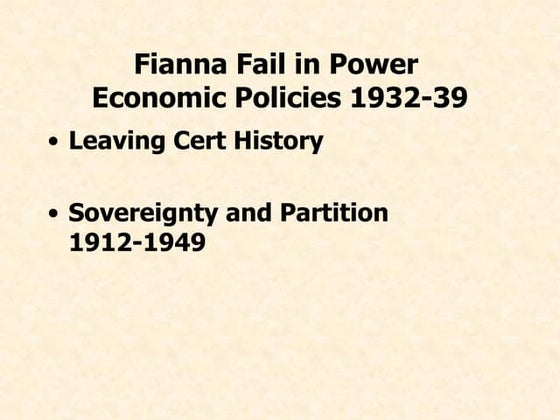 Fianna fail foreign policies | PPT