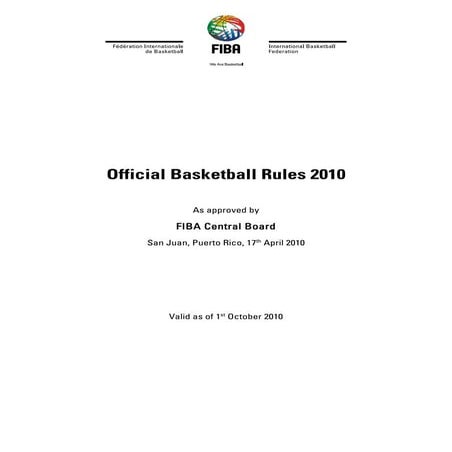 FIBA Official basketball rules | PDF