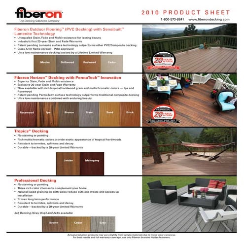 Fiberon product sheet | PDF | Woodworking | Arts and Crafts