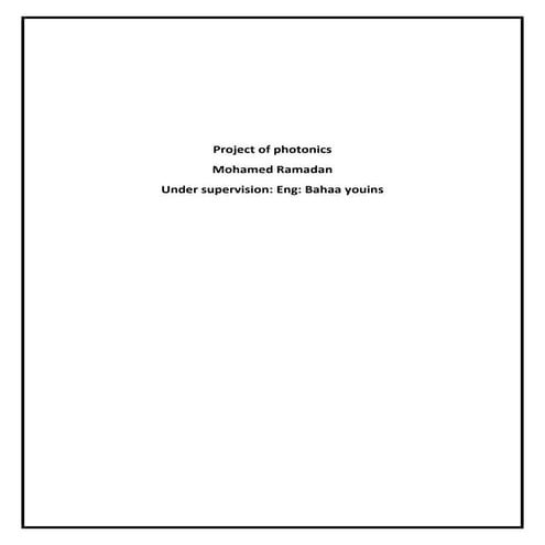 Fiber optics project report | PDF