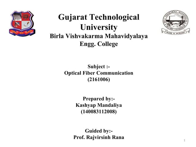 Fiber optics project report | PDF