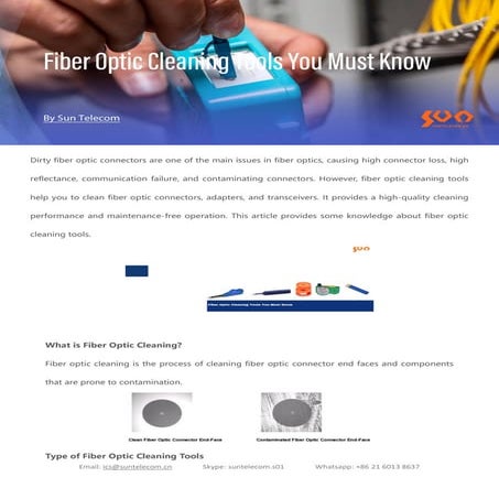 Fiber Optic Cleaning Tools You Must Know | PDF