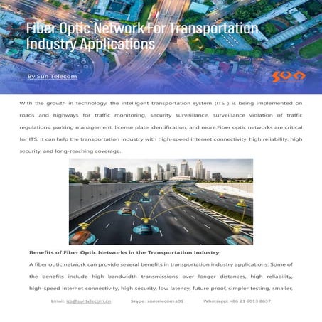 Fiber Optic Network for Smart City Industry Applications | PDF