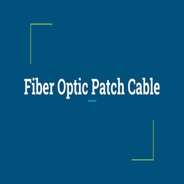 What is a fiber optic patch cord used for? | fiber optic patch cable ...