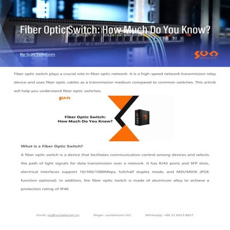 Fiber Optic Switch How Much Do You Know | PDF