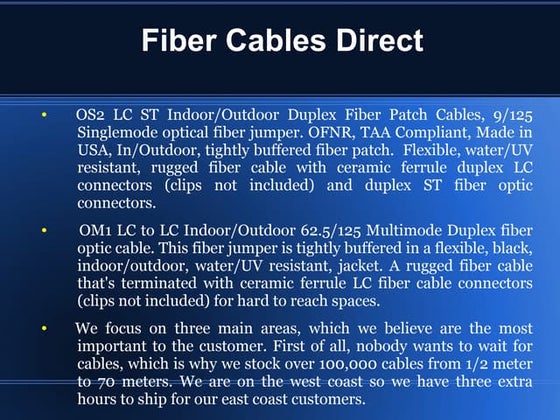 Single & Multimode Fiber Cables | PDF