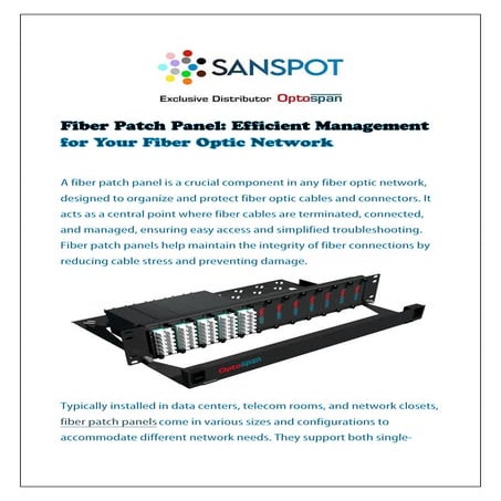 Fiber Patch Panel: Efficient Management for Your Fiber Optic Network | PDF