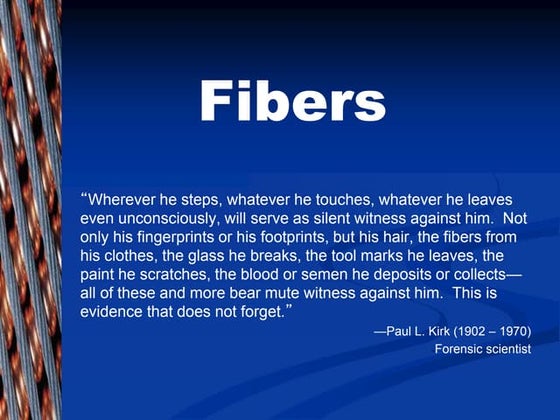 Forensic Fiber Analysis | PPTX