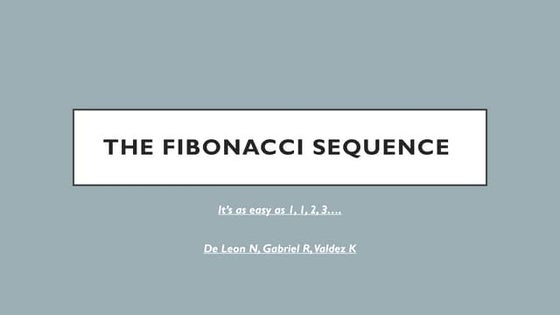 Fibonacci sequence | ODP | Physics | Science