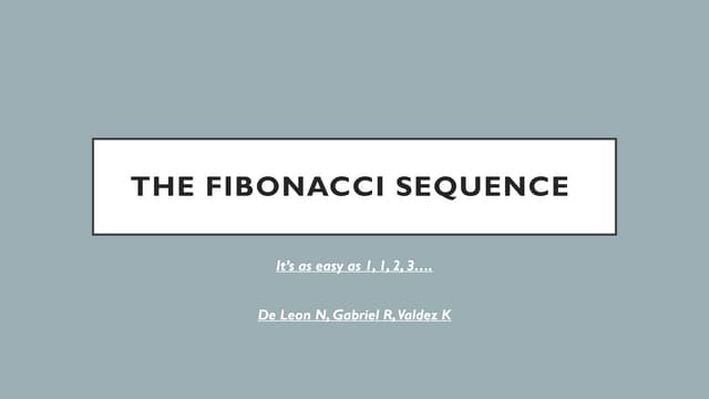 Fibonacci sequence | ODP