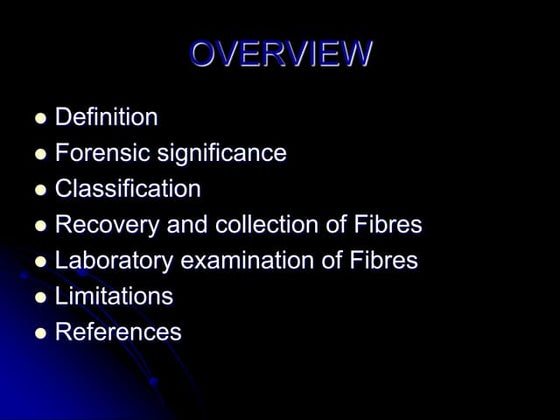 Forensic Fiber Analysis | PPTX