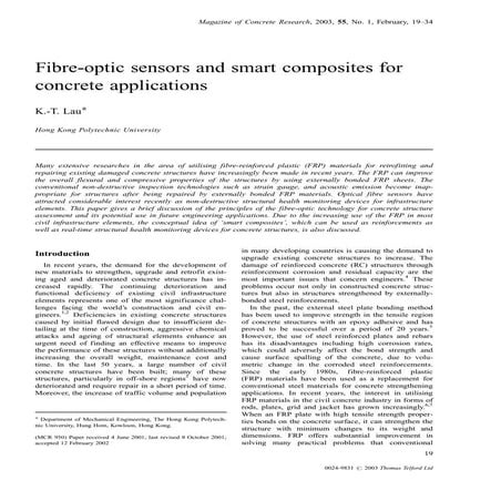 Fibre optic sensors and smart composites for | PDF