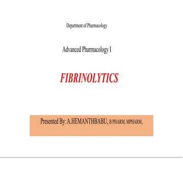 Fibrinolytics | PPT