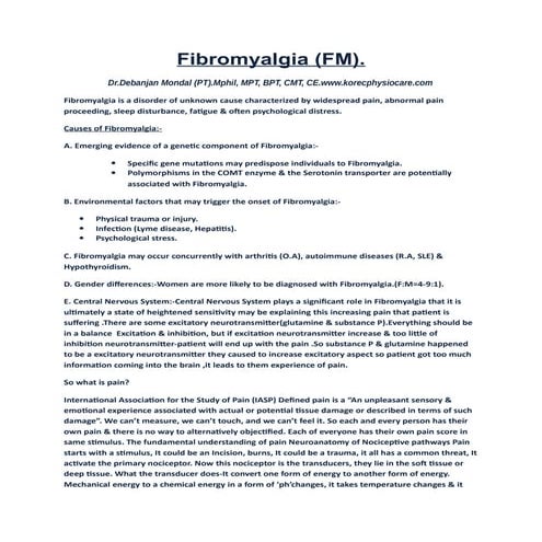 Fibromyalgia | PDF