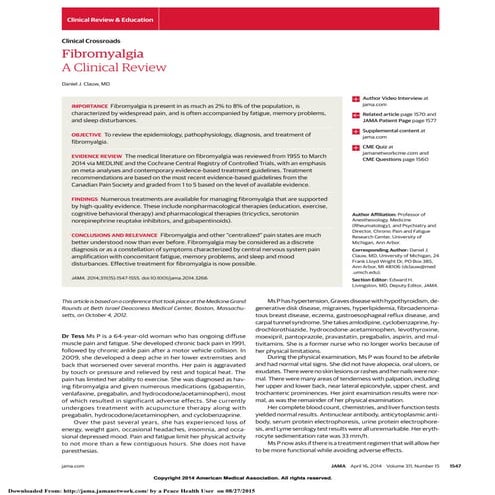 Fibromyalgia a clinical review. | PDF