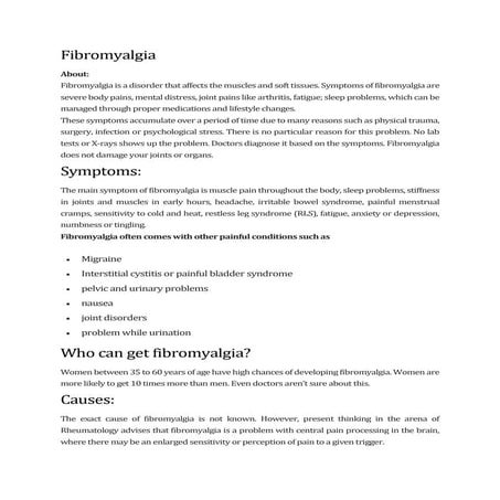 Fibromyalgia | PDF