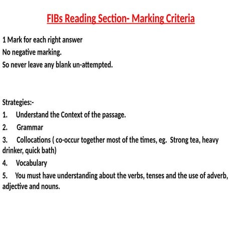 FIBs Reading Section- Marking Criteria.pptx