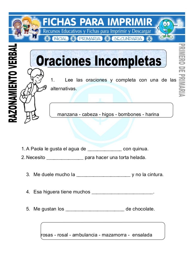 Ficha De Oraciones Simples Y Compuestas
