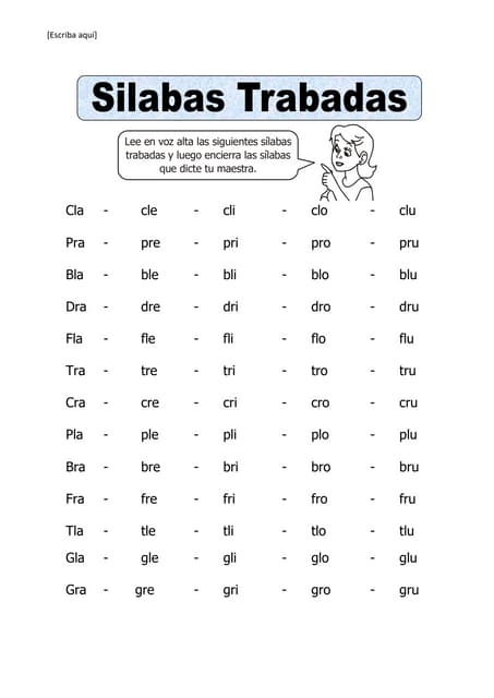 sinf_PL-PR_r2 | Silabas trabadas, Silabas, Lectura de primer grado ... sinf_PL-PR_r2 | Silabas trabadas, Silabas, Lectura de primer grado ...