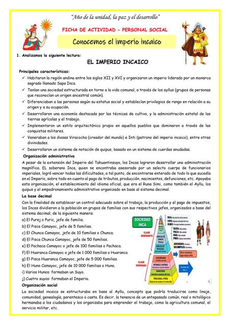 Ficha Juev Ps Conocemos El Imperio Incaico Docx