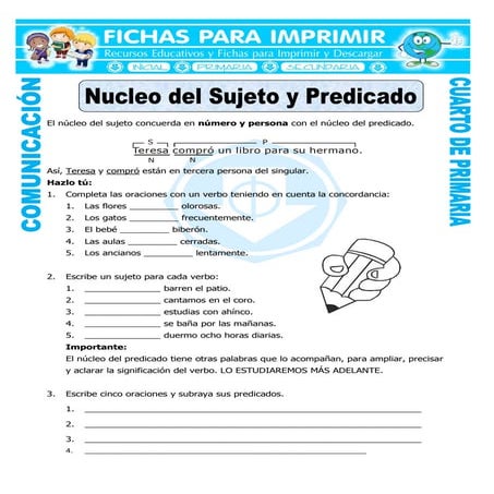 Hojas De Trabajo De Predicados Simples