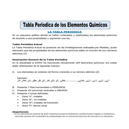 Hojas De Trabajo Para Aprender La Tabla Periódica Tabla Periódica