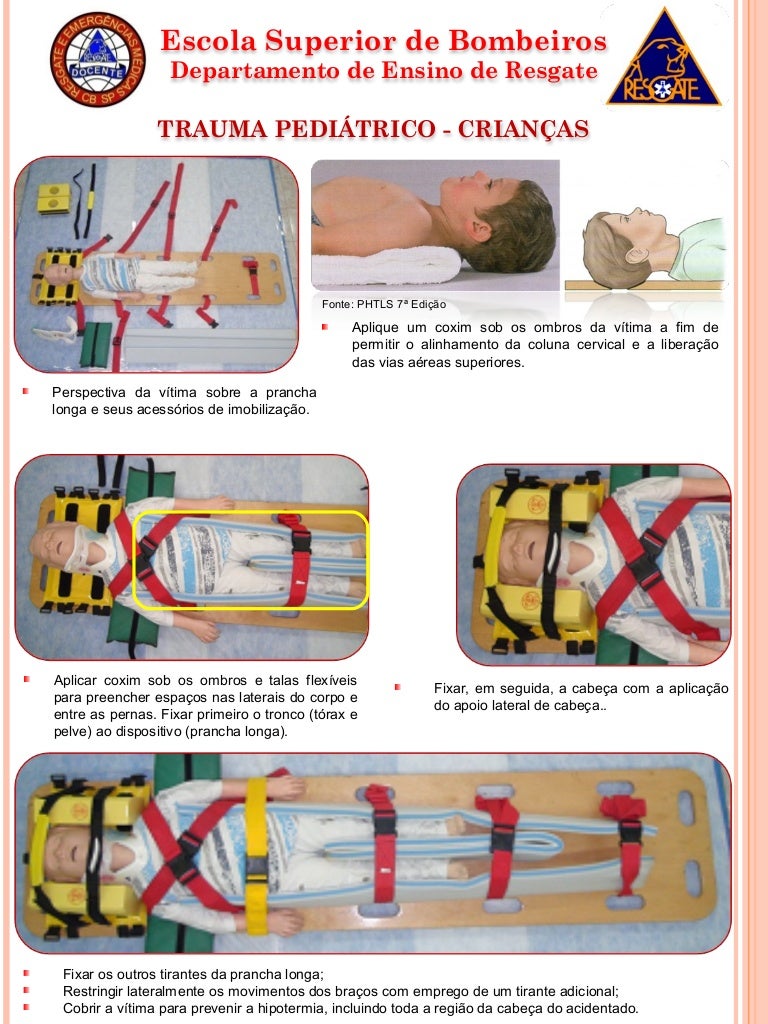 Ficha trauma pediátrico - imobilização de crianças