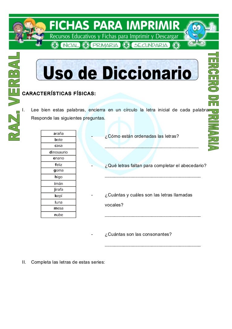 Las Partes De Un Diccionario