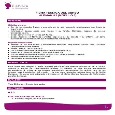 Alemán Ficha a2.3 | PDF