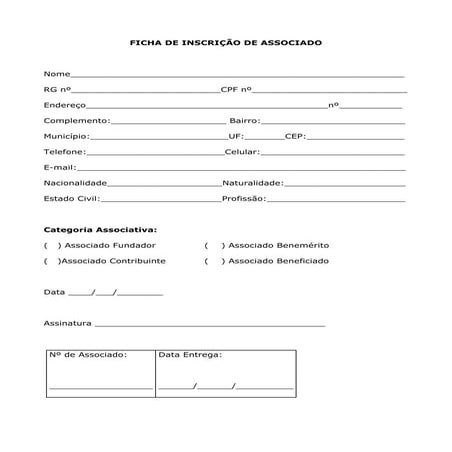 Ficha de inscrição | PDF