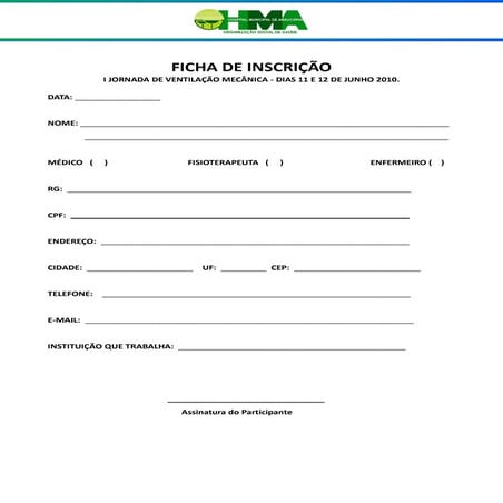 Ficha de inscrição | PDF | Physical Therapy | Wellness