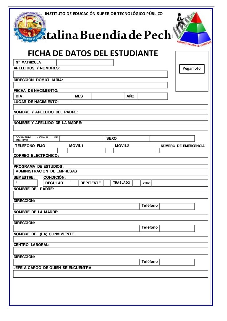 Ficha del estudiante 2018