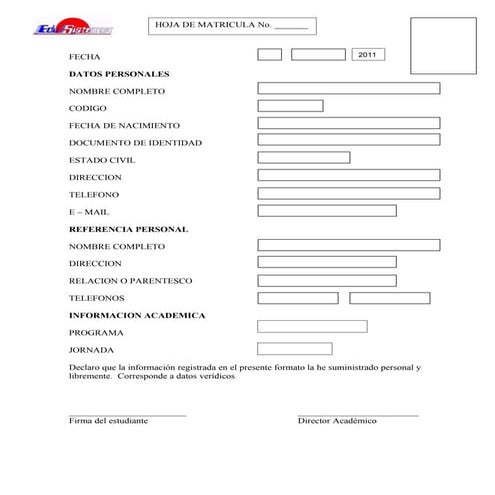 Ficha de matricula | DOC