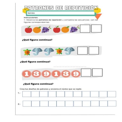 Hojas De Trabajo De Patrones De Formas De Tercer Grado