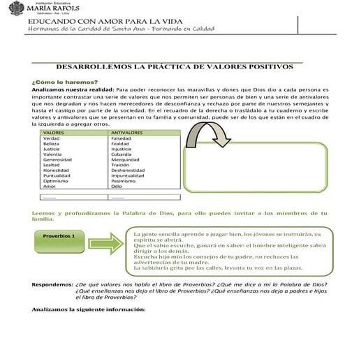 Hoja De Trabajo De Valores Personales 📝Fichas De Trabajo ¿Cómo