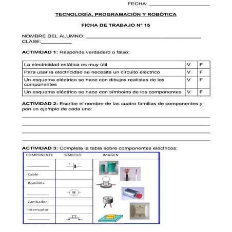 Ficha de trabajo 15 electricidad 3 | PDF
