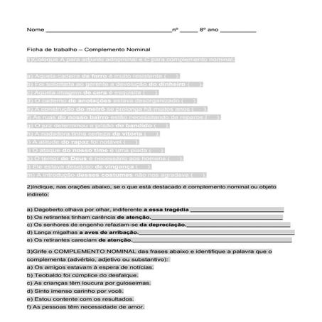 Ficha de trabalho-_complementos_nominais230820121512 | PDF