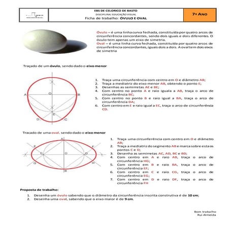 Ficha de trabalho óvulo e oval | DOCX