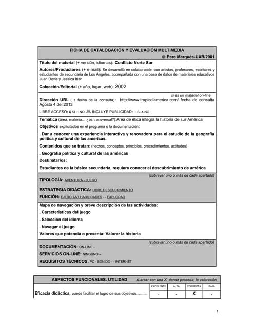 Ficha de evaluación de materiales | PDF
