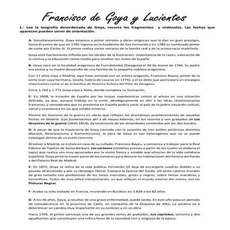 Ficha goya para clase | PDF