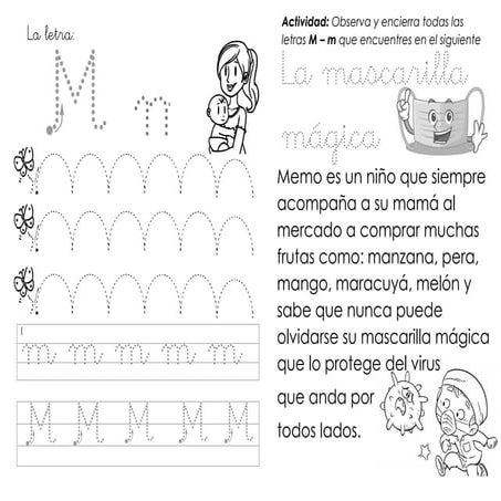 Hoja De Trabajo Preescolar Con La Letra M Hojas De Trabajo De