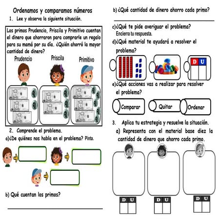 Hojas De Trabajo Para Comparar Y Ordenar Números, Sexto Grado