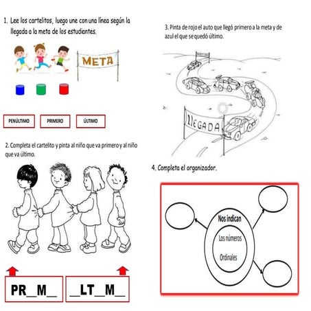 Ficha De Carrera De Numeros Ordinales