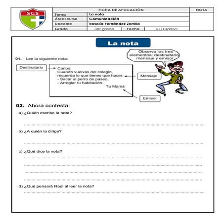 Ficha n°1 la nota | PDF