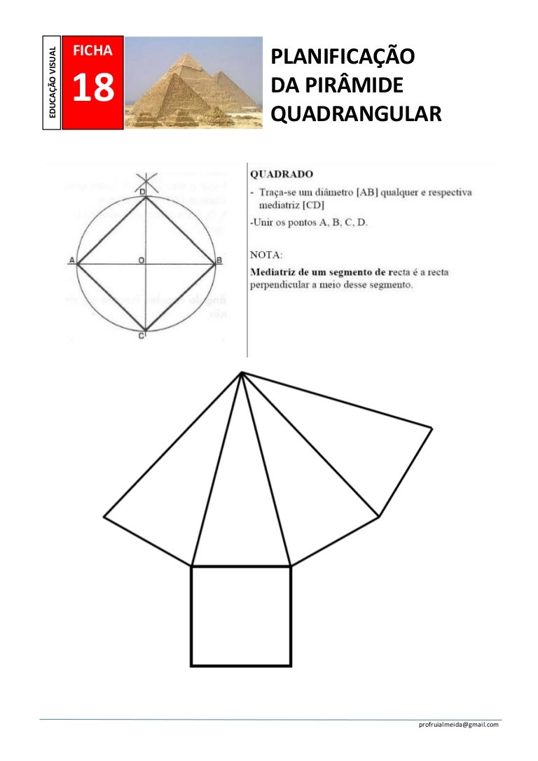 Ficha nº 18 planificação piramide quadrangular